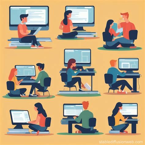 Students Enjoying Class Stable Diffusion Online