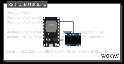SSD OLED1306 Ino Wokwi ESP32 STM32 Arduino Simulator