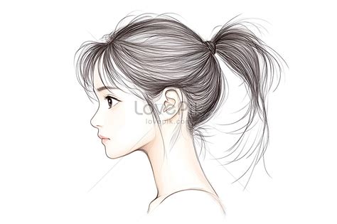 높은 포니테일을 가진 자신감 있는 소녀 일러스트 무료 다운로드 Lovepik