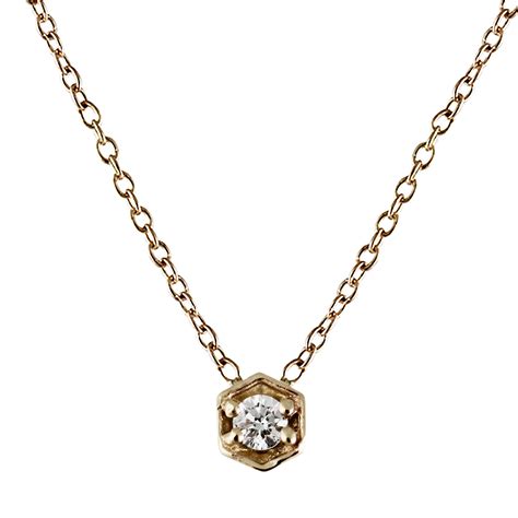 Tiny Hexagon With Diamond Necklace Lumo