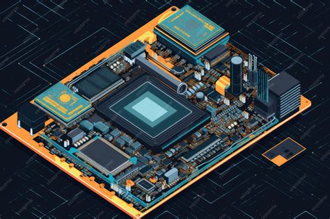 Premium Ai Image Electronic Motherboard Isometric Processor And Microchip Motherboard For A Laptop