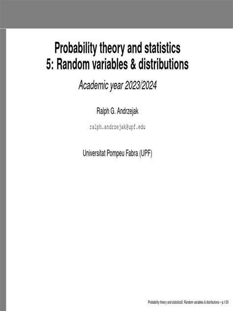 Block 5 - Random Variables and Distributions SOLVED | PDF