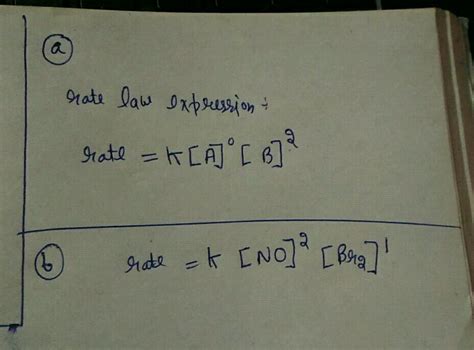 Q 4 Write The Rate Law The Following Reactions A Reaction Is Zero Order In A And Second