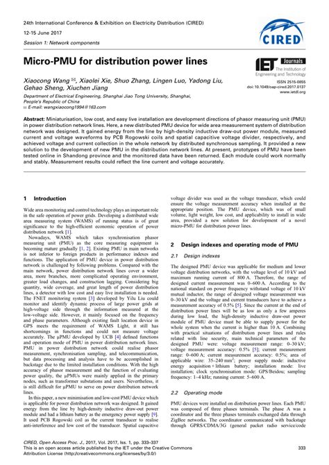 Pdf Micro Pmu For Distribution Power Lines