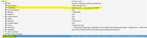 C How To Access The Propertyfield Exceptionerrordetails After An