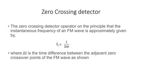 Fm Demodulation Using Zero Crossing Detector