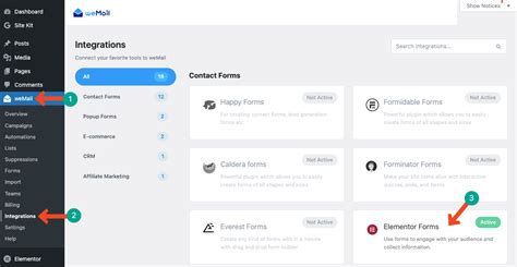Wemail And Elementor Forms Integration