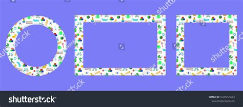 set vector photo frames square rectangular vector de stock libre de
