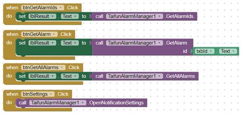 App Inventor Extensions Alarm Manager Pura Vida Apps