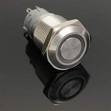 Buy V Mm Latching Angel Eye LED Push Button Switch Flat Head Metal Illuminated Push Button