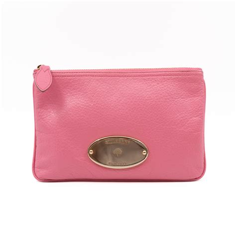 Mulberry Mitzy Medium Zip Pouch Pink Leather Queen Station