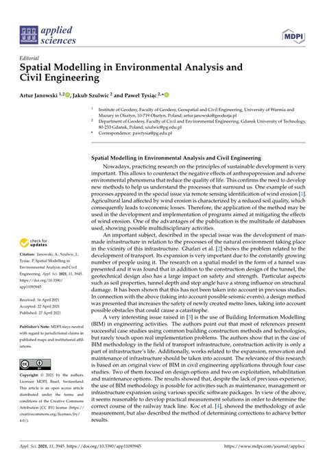 Pdf Spatial Modelling In Environmental Analysis And Civil Engineering