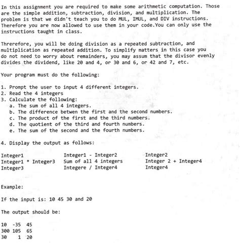 Solved Create Assembly Code Using 32bit Registers And