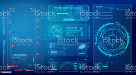 hud ui gui futuristic user interface screen elements set high tech