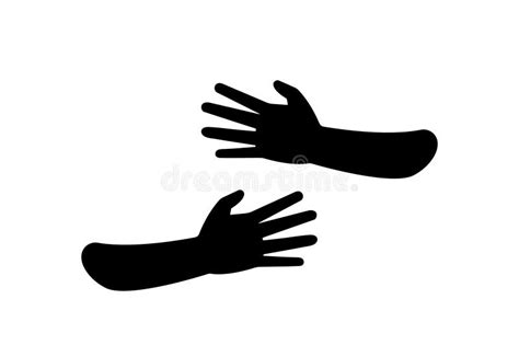 Hugging Hands Black Silhouette Support And Care Concept Vector Illustration Stock Vector