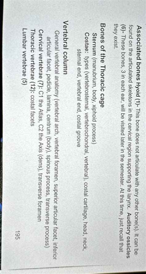 Solved Label These Landmarks On Bone Lumbar Vertebrae 5 Thoracic