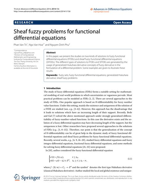 Pdf Sheaf Fuzzy Problems For Functional Differential Equations