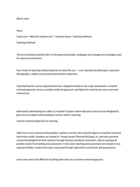 Teacher Centered Pdf Teaching Method Differentiated Instruction