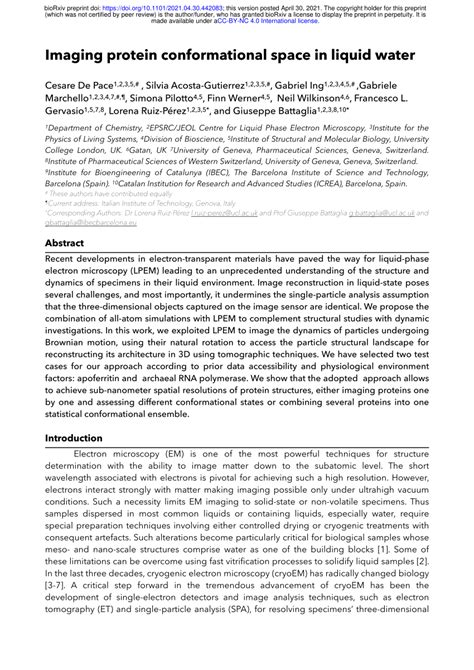 Pdf Imaging Protein Conformational Space In Liquid Water