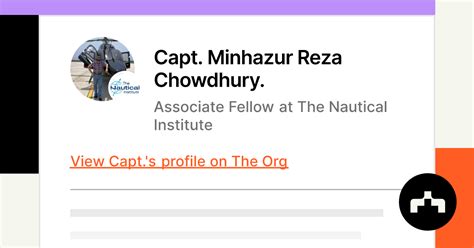 Capt Minhazur Reza Chowdhury Associate Fellow At The Nautical Institute The Org