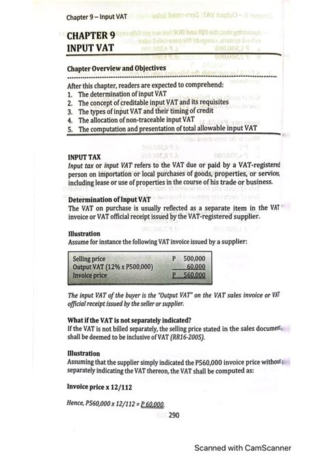 Chapter 9 Input VAT Bachelor Of Science And Accoutancy Studocu