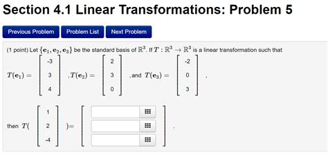 Solved Section Linear Transformations Problem Chegg