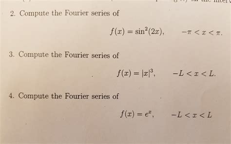 Solved 2 Compute The Fourier Series Of Fx Sin2x π