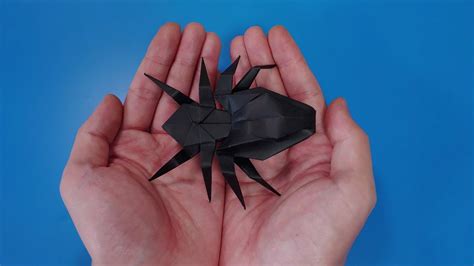 색종이로 거미🕷 접는방법종이접기 전통적인방법 Spider Origami 折り紙クモ Youtube