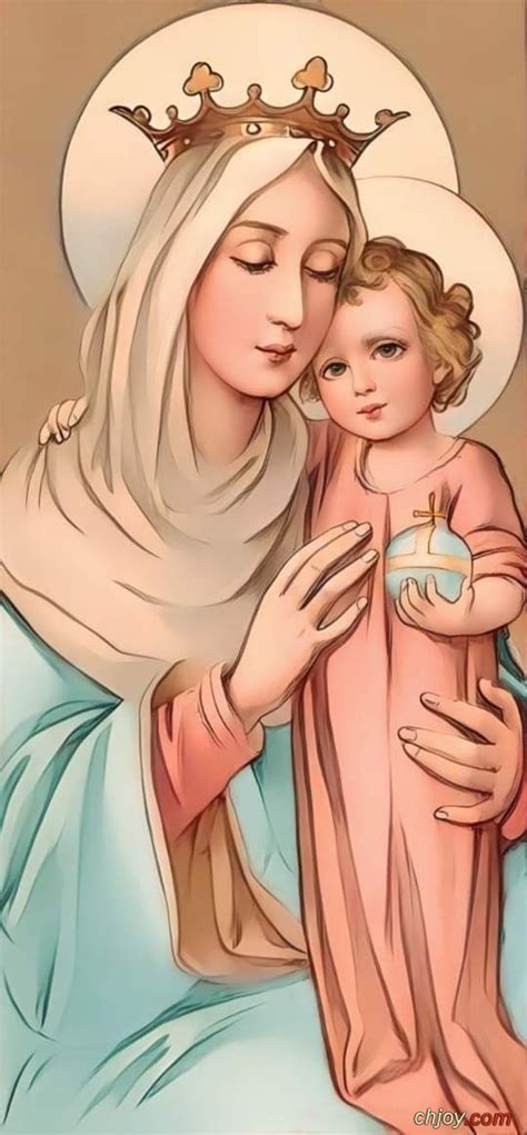 خلفية موبايل العذراء مريم ومعها الطفل يسوع منتدى الفرح المسيحى