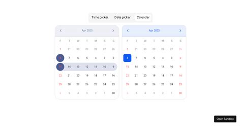 new version date picker forked codesandbox