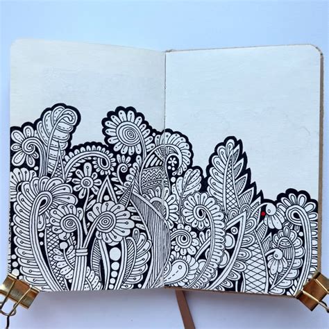 282 365 художник рисунок рисуюкаждыйдень скетч цветочныйдудлинг Артбуки Медитативные