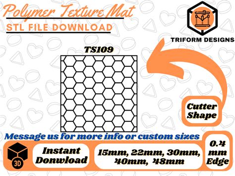 3d File Hex Pattern Polymer Texture Mat・3d Print Design To Download・cults
