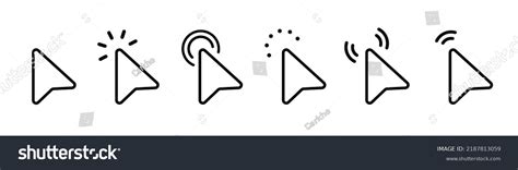 Mouse Click Cursor Set Hand Cursor Stock Vector Royalty Free