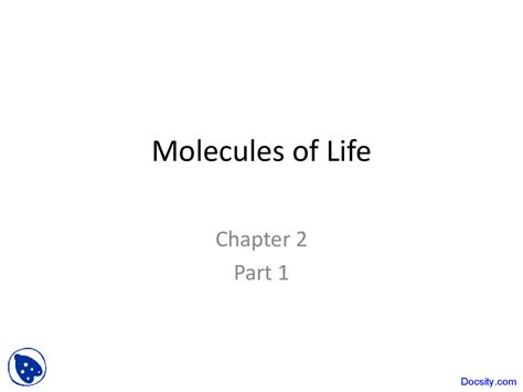 Molecules Of Life Basic Biology Lecture Slides Slides Biology