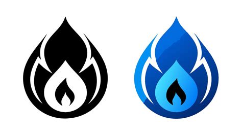 Illustrations Of Blue And Black Gas Flames Representing Energy Fuel And Combustion Perfect
