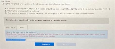 Solved Equired Sing The Weighted Average Interest Method