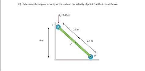 Solved Determine The Angular Velocity Of The Rod And The Chegg
