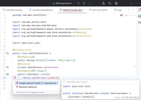 前后端分离管理系统day01 Springbootmybatispluserservice 中的