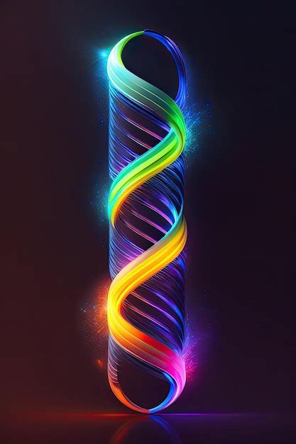 Premium Ai Image Abstract Glowing Dna Strand