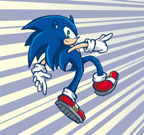 Download Sonic Running Striped Background Wallpaper