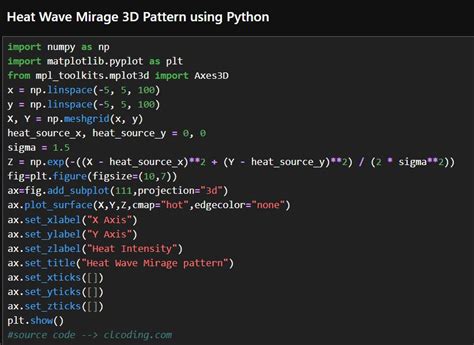 Heat Wave Mirage Pattern Using Python ~ Computer Languages Clcoding