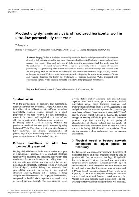 Pdf Productivity Dynamic Analysis Of Fractured Horizontal Well In Ultra Low Permeability Reservoir