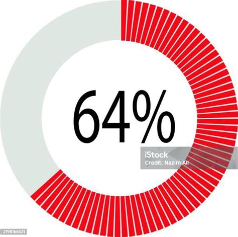 64 로딩 서클 퍼센트 다이어그램 64 웹 디자인 사용자 인터페이스 또는 인포그래픽 비즈니스용 투명한 배경에 격리된 지표에 사용할 준비가 되었습니다 데이터에 대한 스톡 벡터