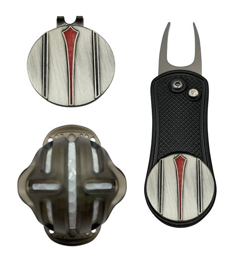 Red Arrow Putt Alignment Ball Marker With Magnetic Hat Clip Divot Too