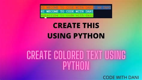 Create Colored Text Using Python Youtube
