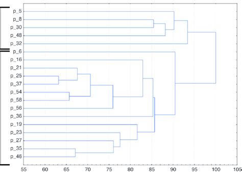 Horizontal Hierarchical Tree Plot Of Euclidian Distances Between Items