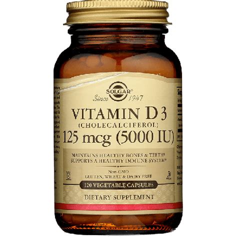 Solgar Vitamin D3 (Cholecalciferol) 5000 IU--120