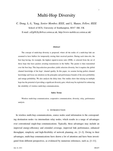 Multihop Diversity Bpsk Apr 2011 Pdf Eigenvalues And Eigenvectors Matrix Mathematics