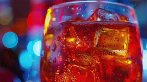 A Glass Of Soda With Ice Cubes Perfect For Summer Refreshment Stock