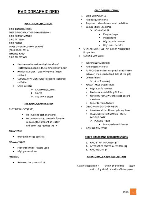 Radiographic Grid Happy Studying 🫶🏼 Radiographic Grid Points For